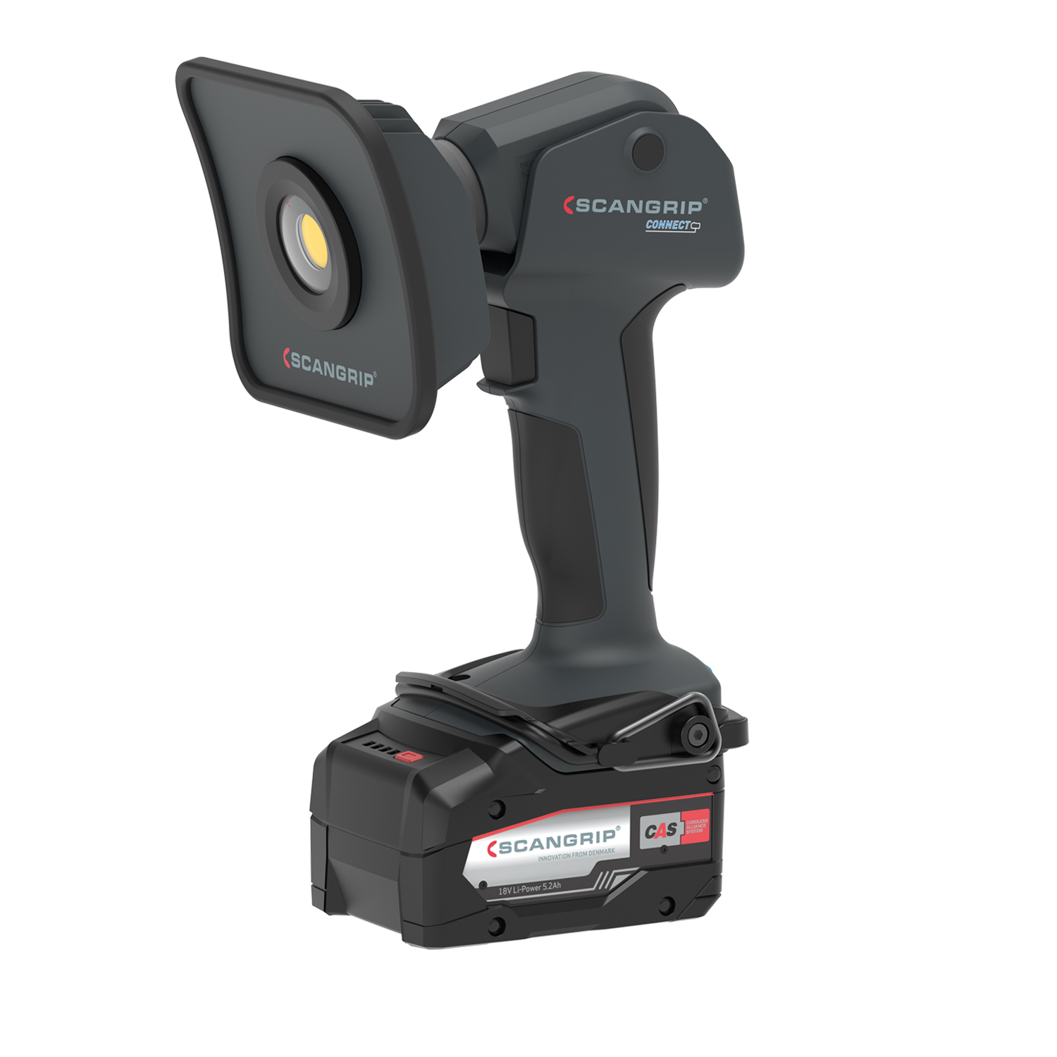 Hand-held work light with 1500 lumen floodlight head